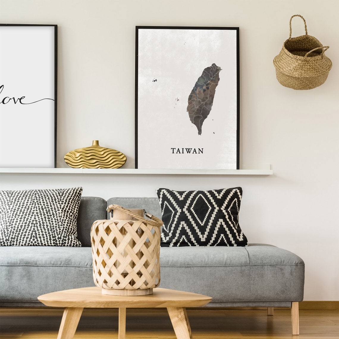Taiwan Vintage Style Map Print Taiwan Map Poster Gift - Etsy