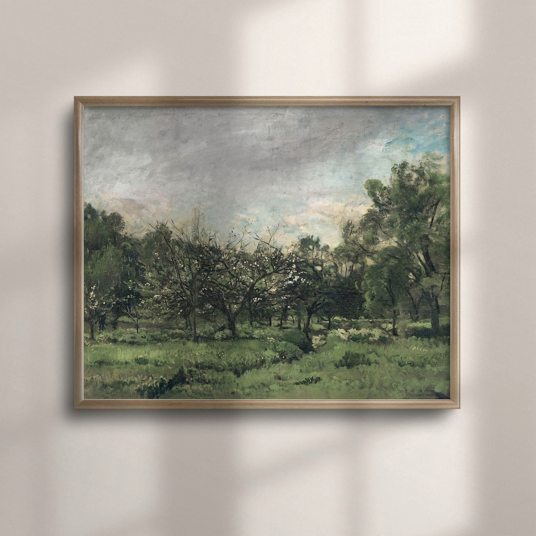 French Country Landscape Art Print Rustic Farmhouse Wall - Etsy