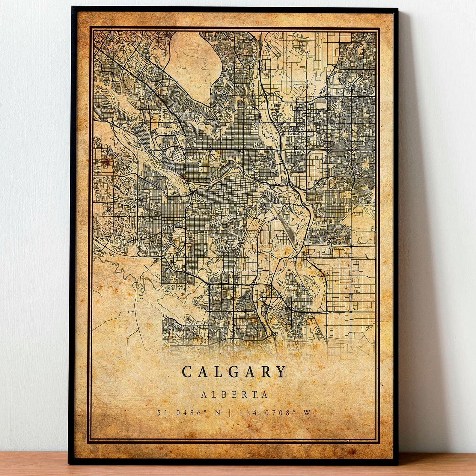 Calgary Vintage Map Poster Wall Art City Artwork Print - Etsy