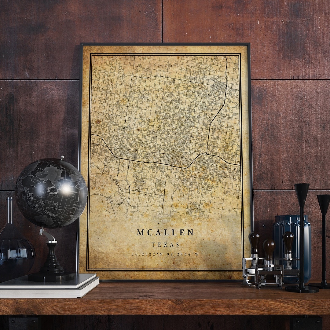 Mcallen Texas Map Print: Vintage City Artwork Poster - Etsy