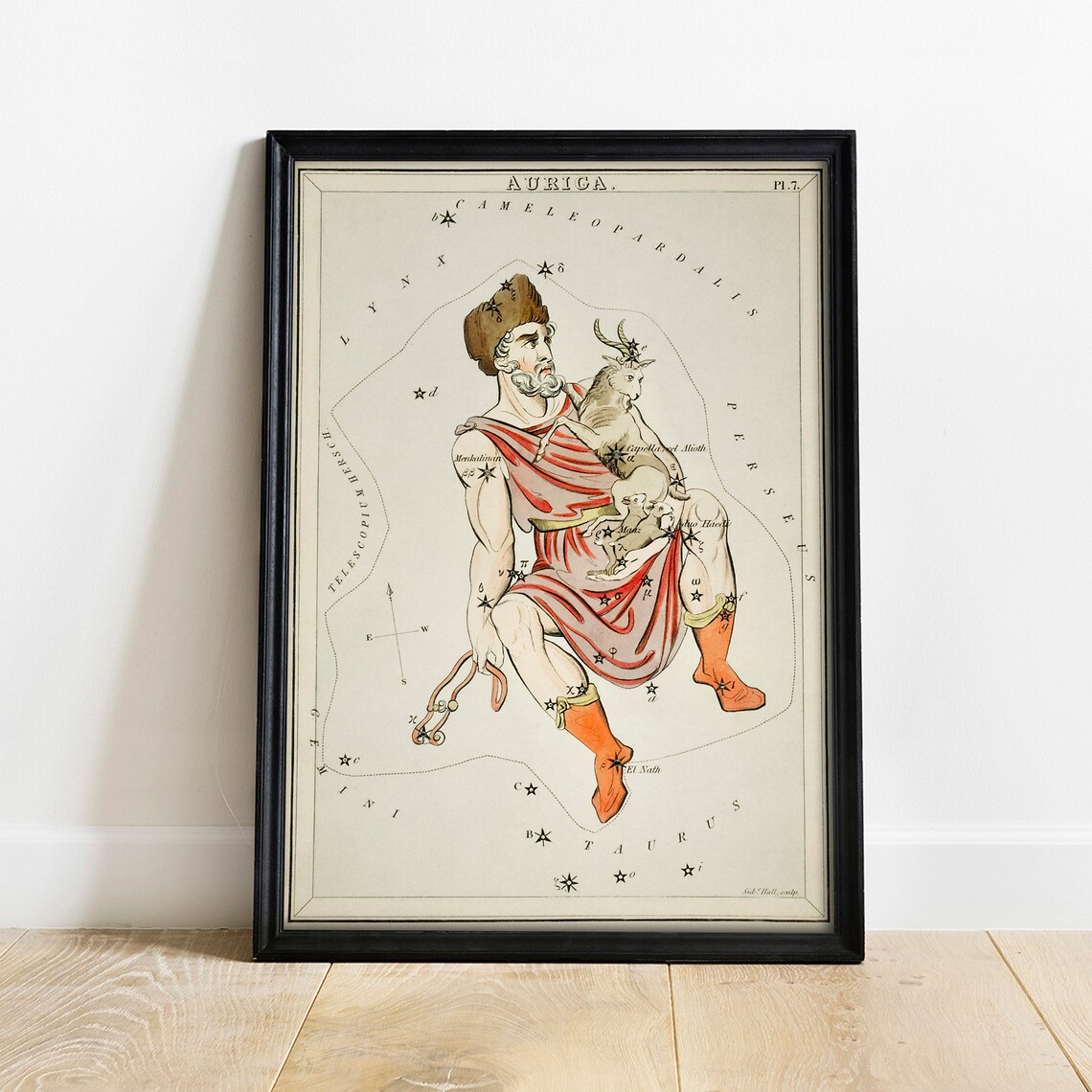 Auriga Print Antique Space Painting Vintage Drawing Poster - Etsy