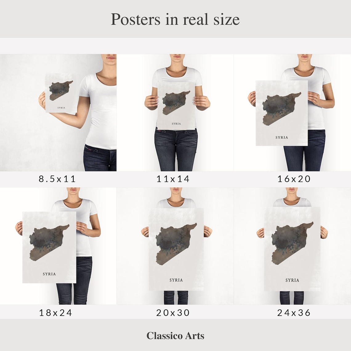 Syria Vintage Style Map Print Syria Map Poster Gift Syria - Etsy