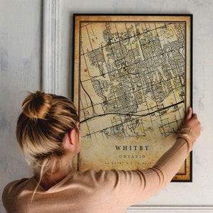 Whitby Vintage Map Poster Wall Art | City Artwork Print | Antique ...