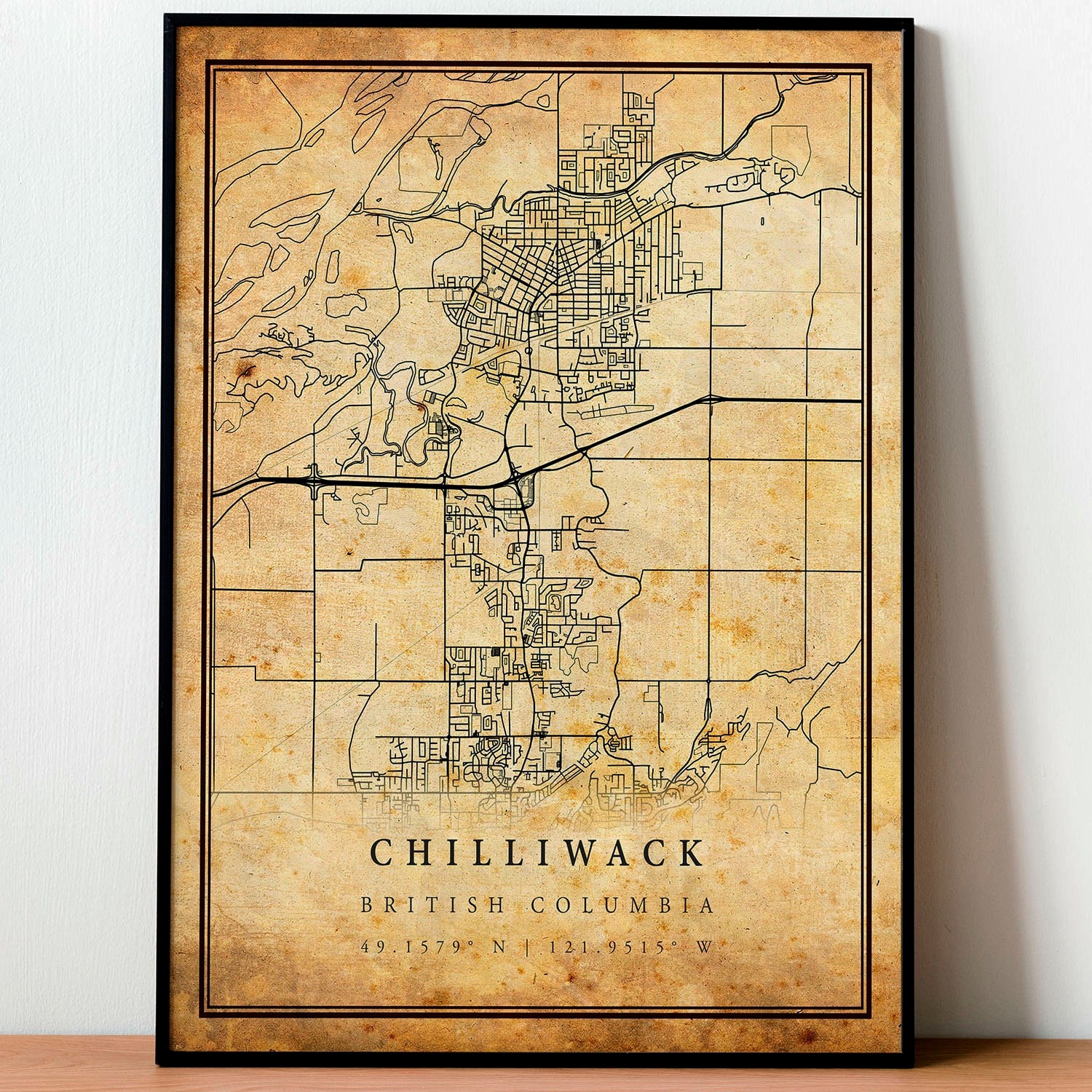 Chilliwack Vintage Map Poster Wall Art City Artwork Print - Etsy
