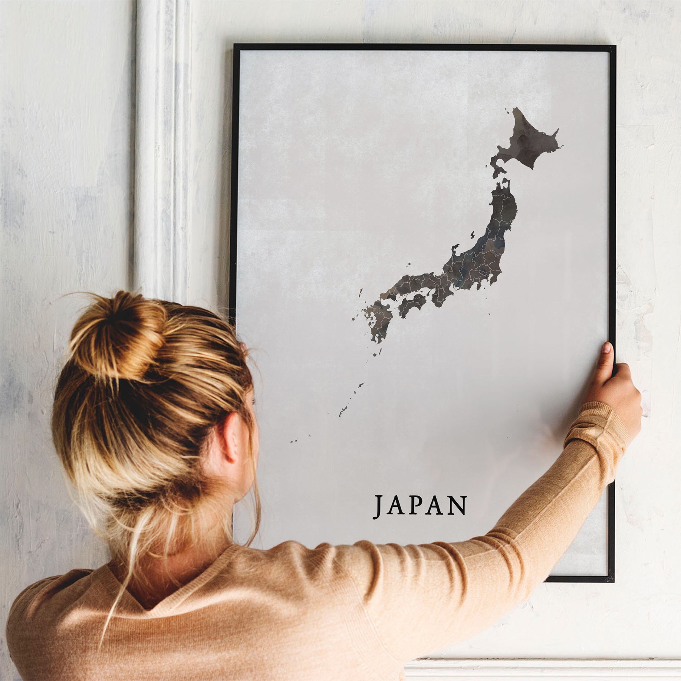 Japan Vintage Style Map Print Japan Map Poster Gift Japan | Etsy