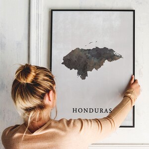 Honduras Vintage Style Map Print, Honduras Map Poster, Gift, Honduras ...