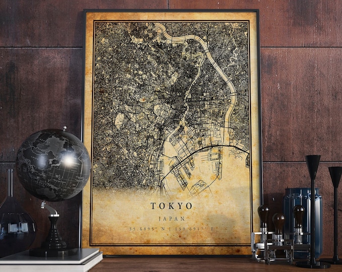 Old Map of Tokyo Japan 1907 Vintage Map | Wall Map Print - Etsy Canada