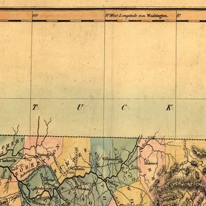 Map of Tennessee, 1826. Restoration Hardware Home Deco Style Old Wall ...