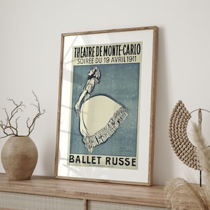 Ballets Russes Poster: Le Spectre De La Rose, Vintage Ballet Art Print ...