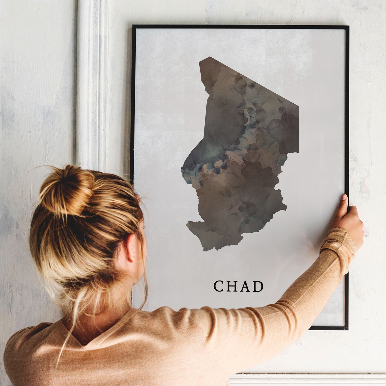 Chad Vintage Style Map Print Chad Map Poster Gift Chad Wall - Etsy
