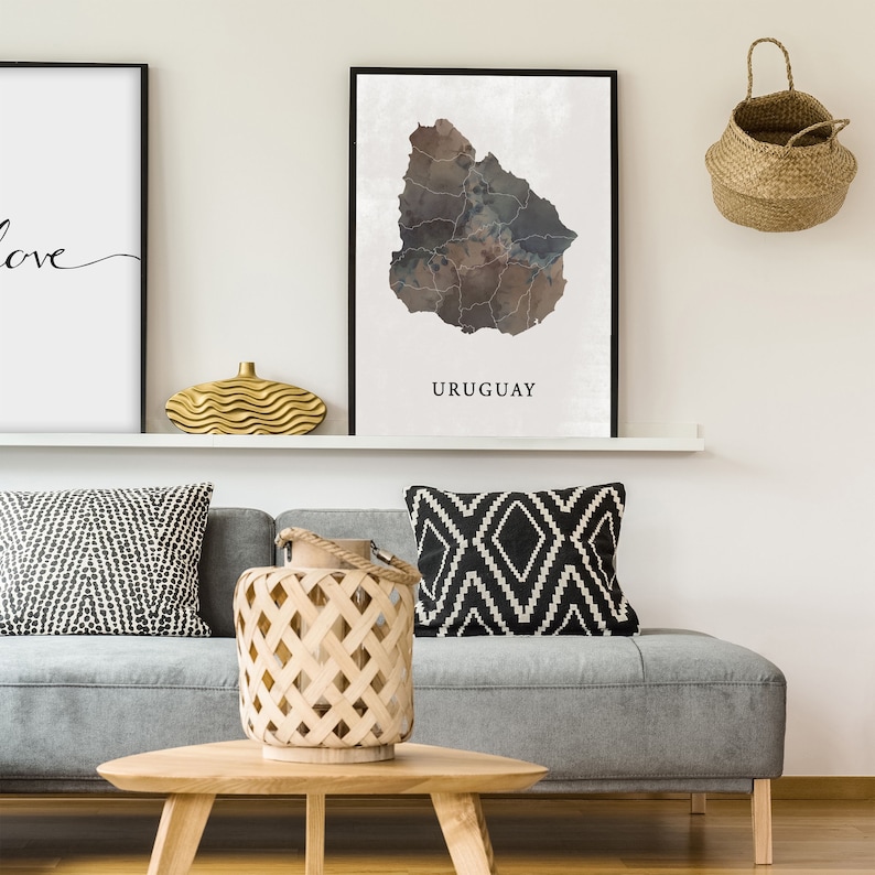 Uruguay Map Print: Vintage Style Wall Art - Etsy