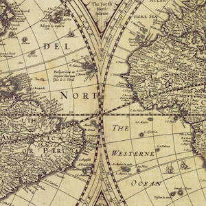 Historic Old World Map Vintage Map 1626 Old Antique Restoration Style ...