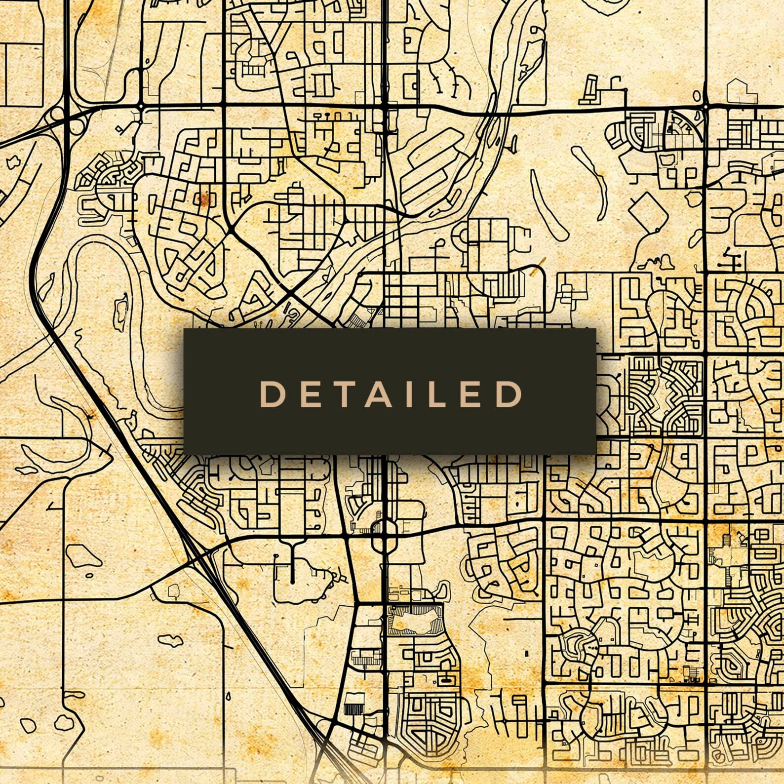 Red Deer Vintage Map Poster Wall Art City Artwork Print - Etsy