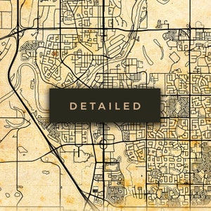 Red Deer Vintage Map Poster Wall Art | City Artwork Print | Antique ...