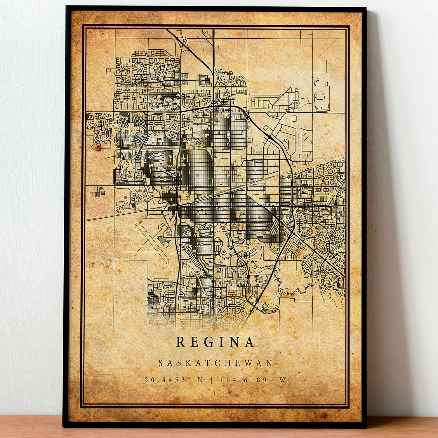 Regina Vintage Map Poster Wall Art City Artwork Print - Etsy