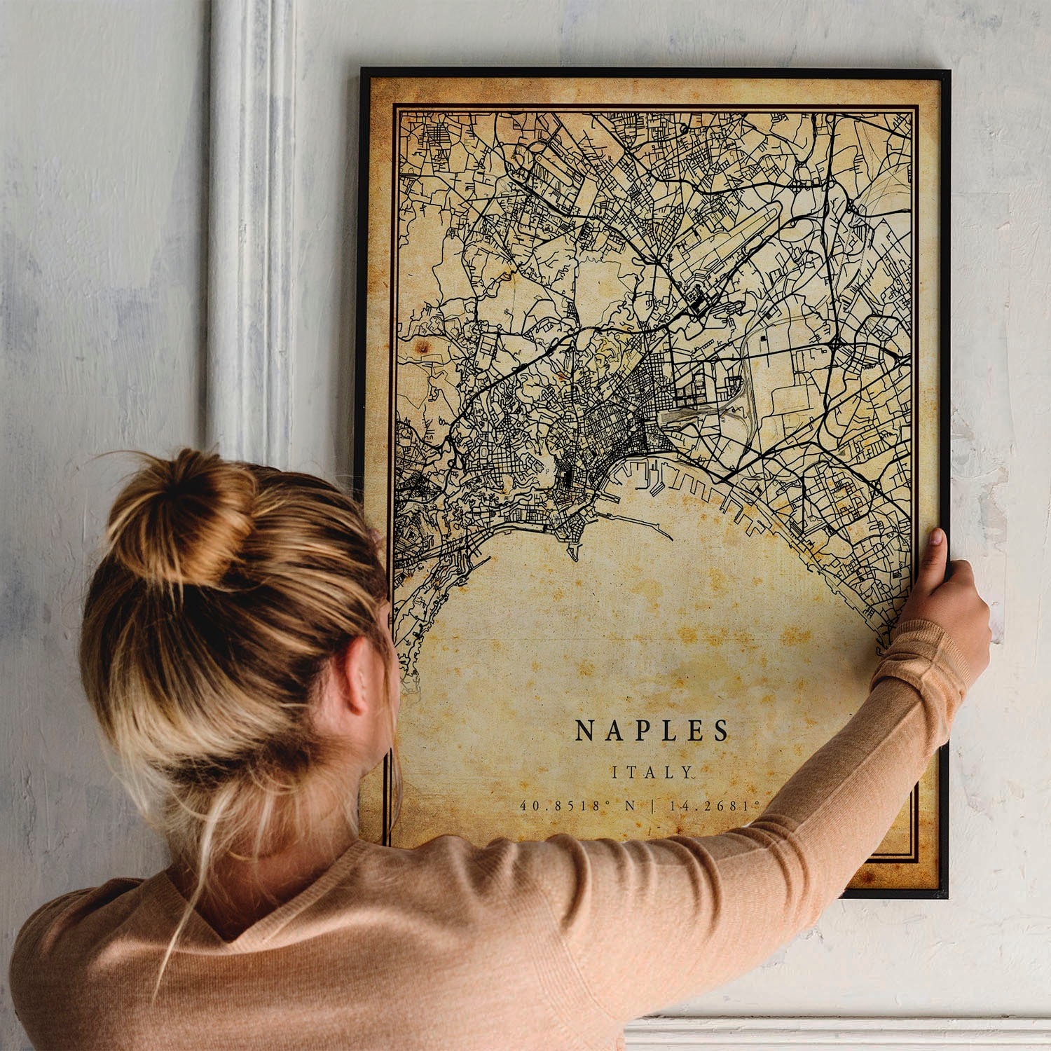 Naples Vintage Map Poster Wall Art City Artwork Print - Etsy