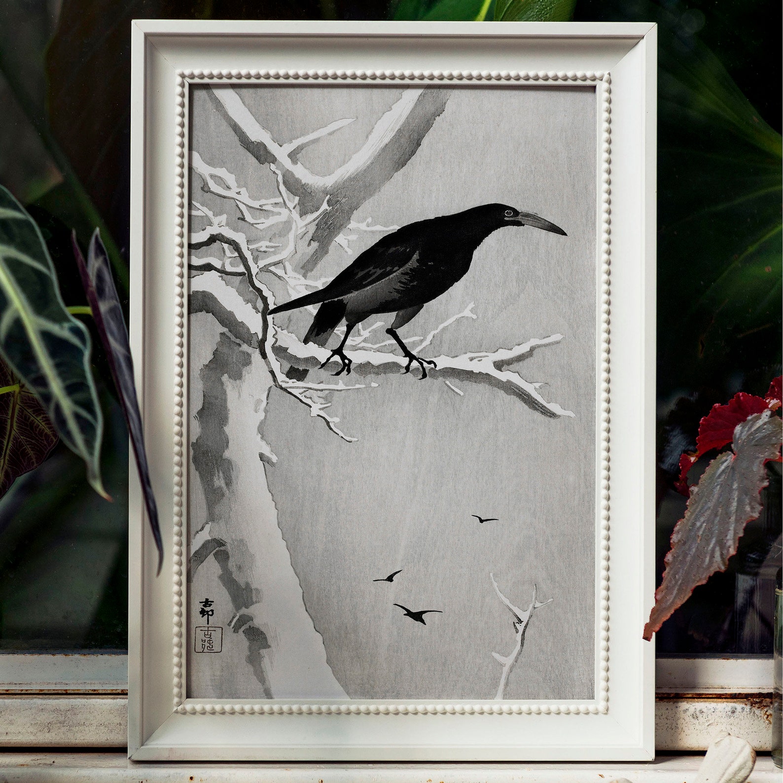 Crow Print Antique Space Painting Vintage Drawing Poster | Etsy