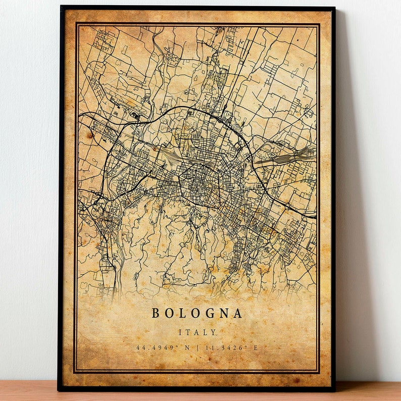 Bologna Vintage Map Poster Wall Art City Artwork Print - Etsy