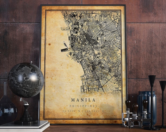Old Map of Manila Philippines 1920 Vintage Map | Vintage Map Wall Art ...
