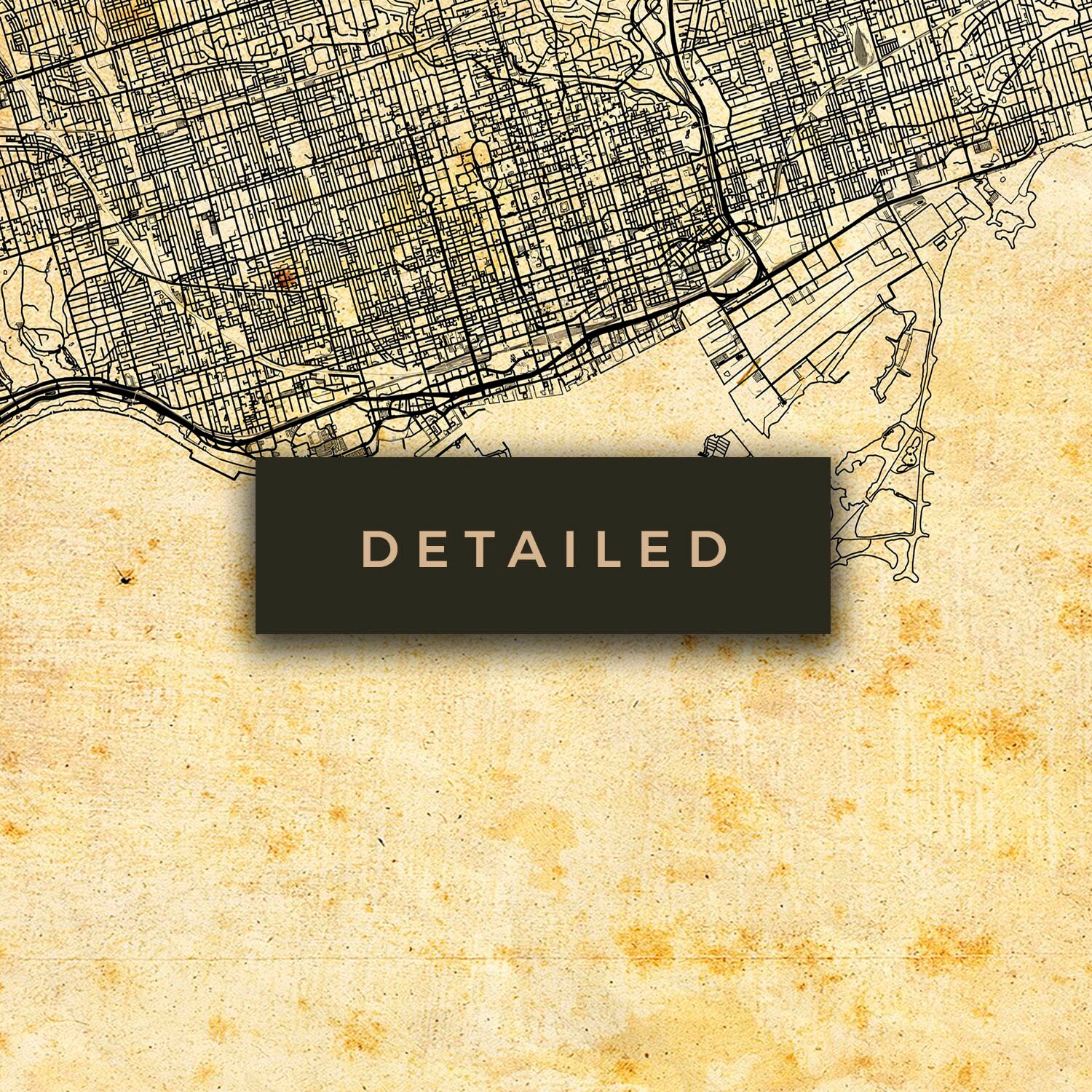 Toronto Vintage Map Poster Wall Art City Artwork Print | Etsy