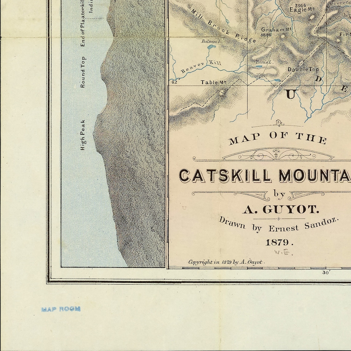 Map of Catskill Mountains 1879 New York NY. Vintage | Etsy