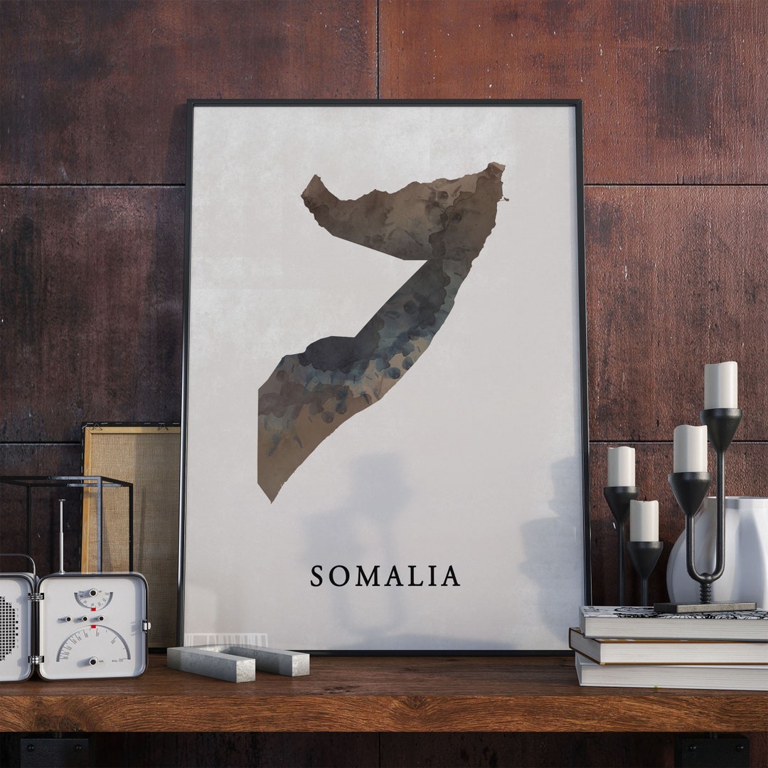 Somalia Vintage Style Map Print, Somalia Map Poster, Gift, Somalia Wall ...