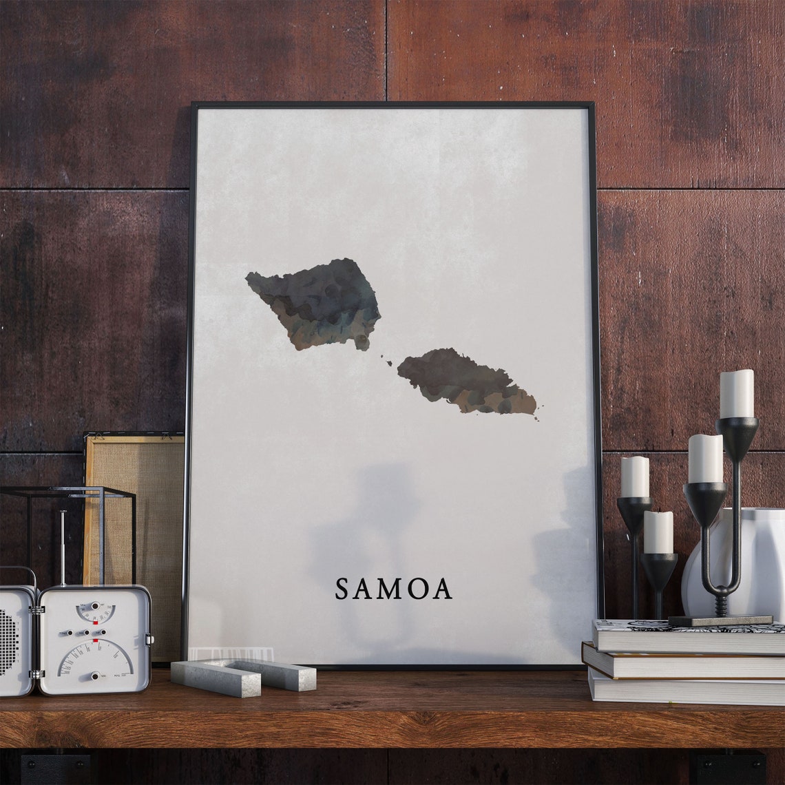 Samoa Vintage Style Map Print Samoa Map Poster Gift Samoa | Etsy