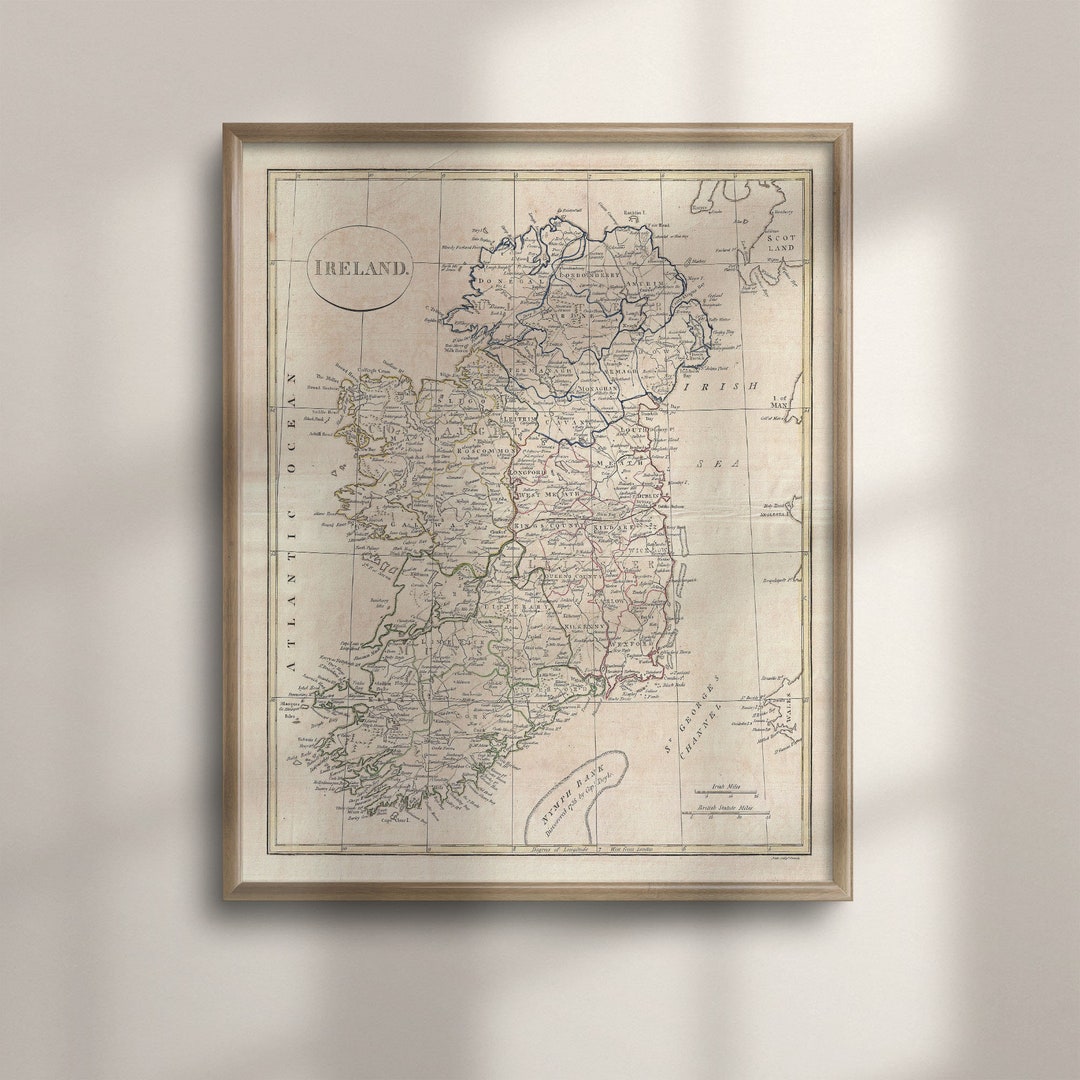 Antique Ireland Map Print: 1799 Vintage Irish Wall Art - Etsy