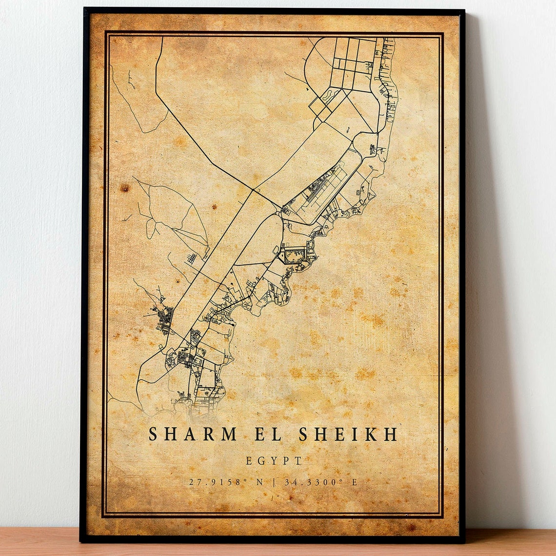 Sharm El Sheikh Vintage Map Poster Wall Art City Artwork - Etsy