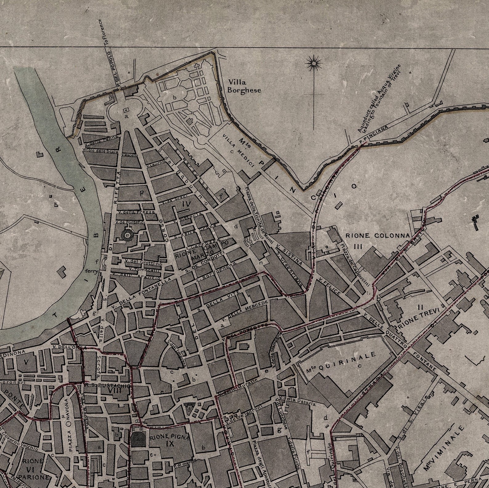 Rome Map Vintage Map of Rome Italy Vintage Wall Art Home | Etsy