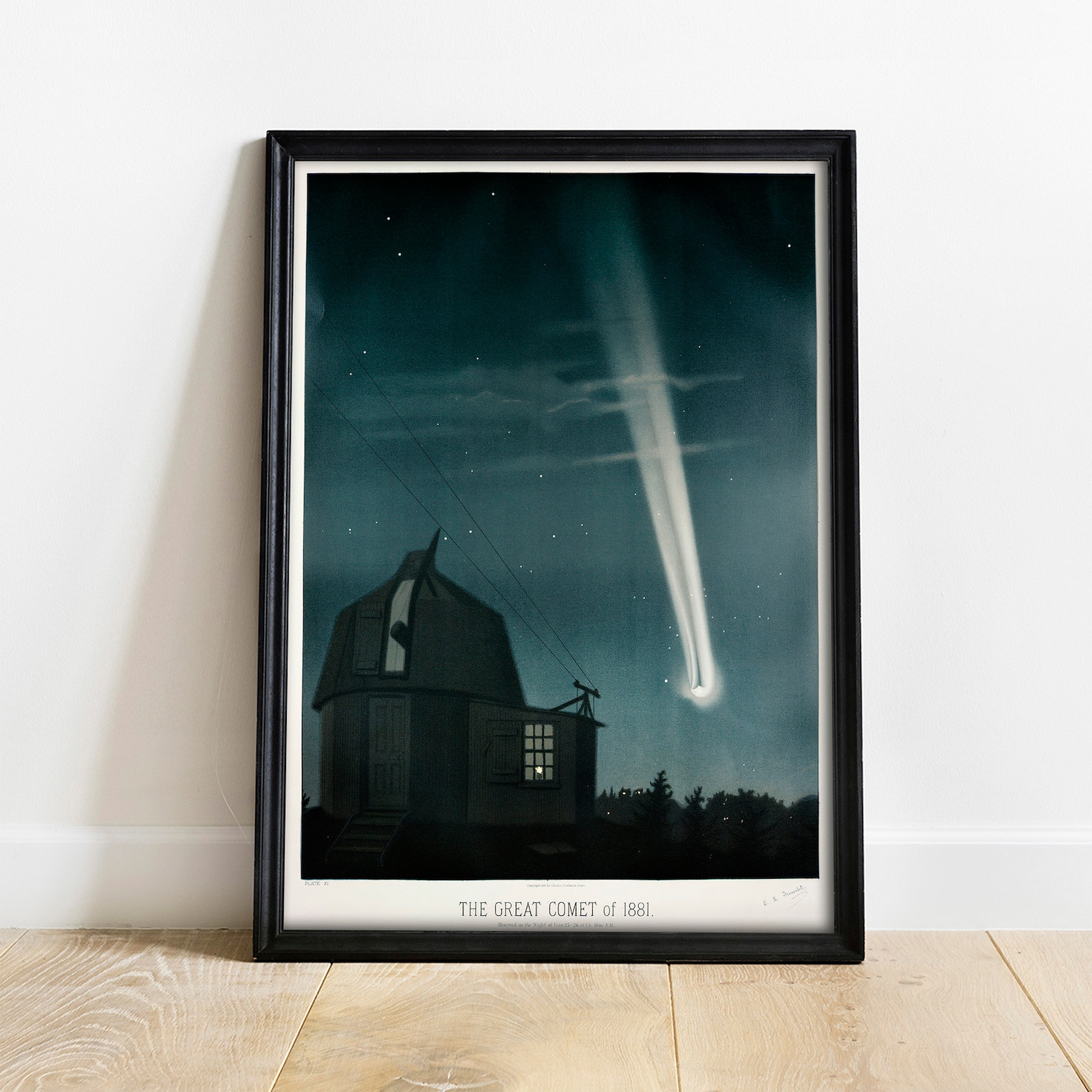 Comet Print Antique Space Painting Vintage Drawing Poster | Etsy