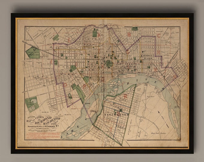 Map of Austin, Texas ... 1887. Vintage Restoration Hardware Home Deco ...