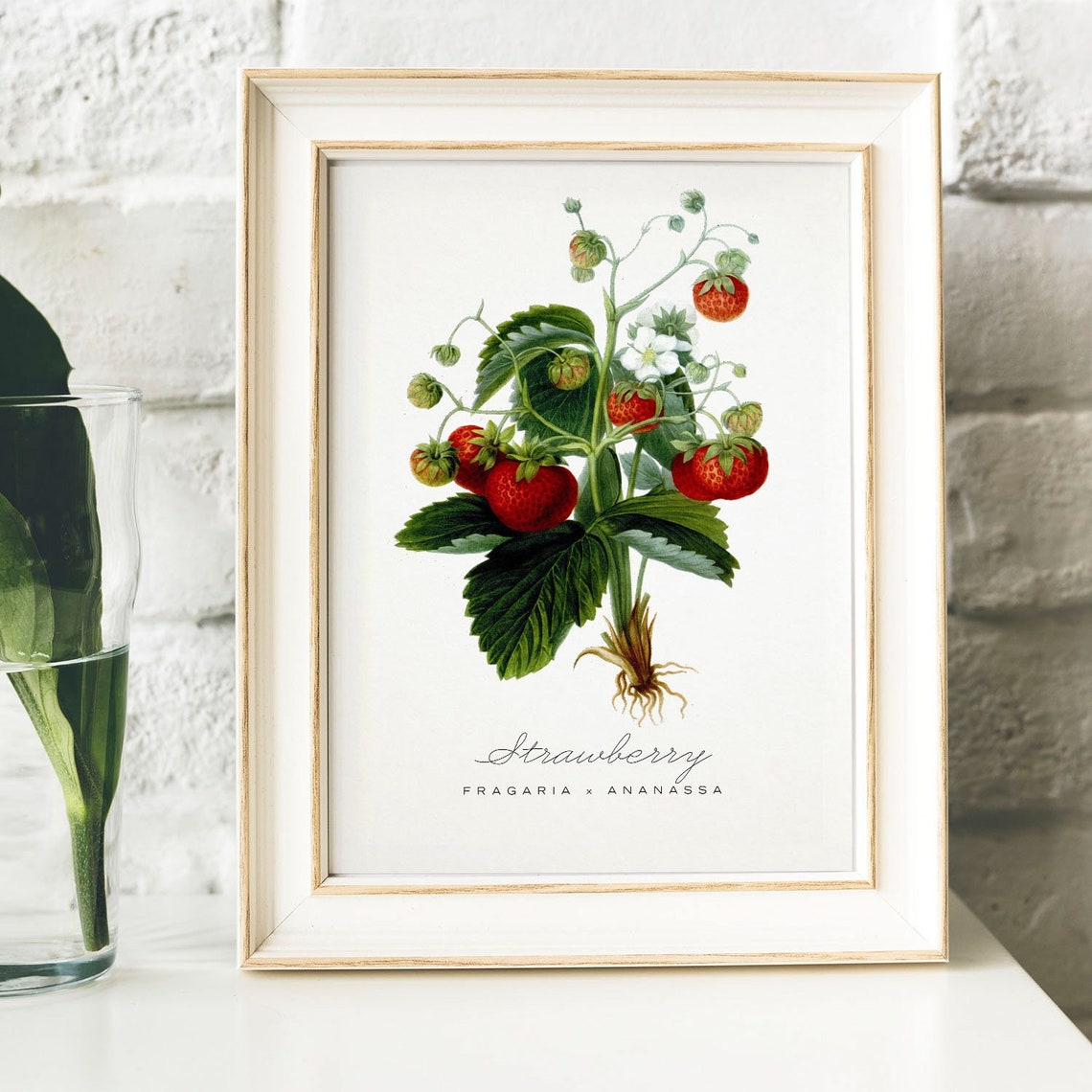 Strawberry Print Vintage Kitchen Poster Wall Art Decor | Etsy