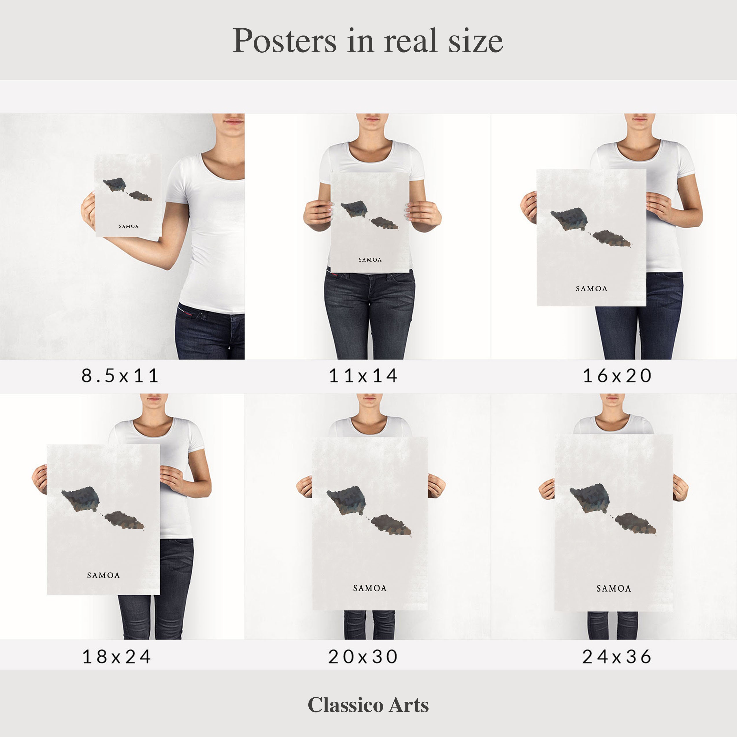 Samoa Vintage Style Map Print Samoa Map Poster Gift Samoa - Etsy