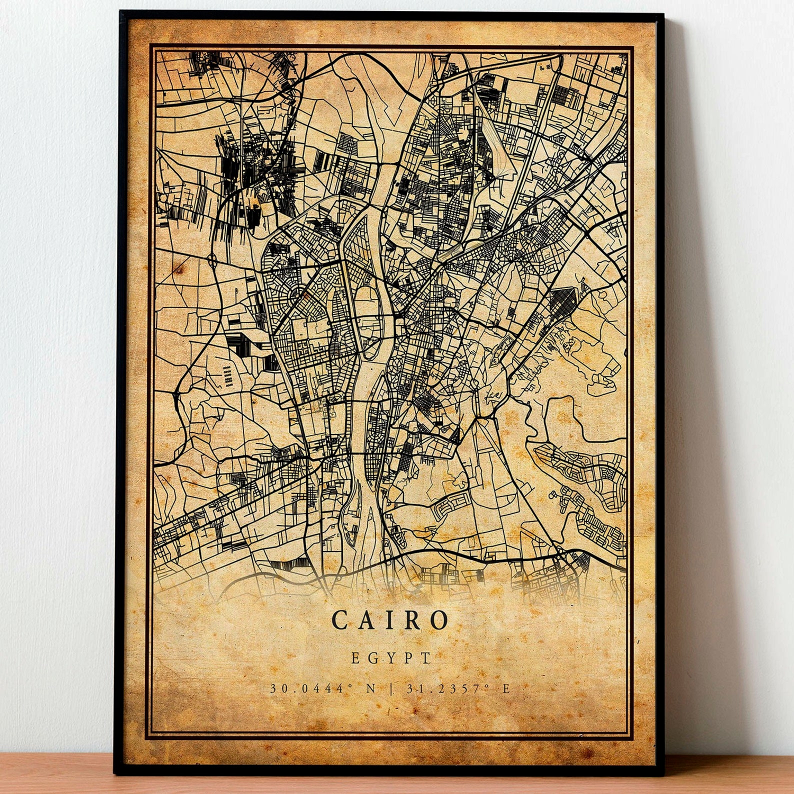 Cairo Vintage Map Poster Wall Art City Artwork Print | Etsy