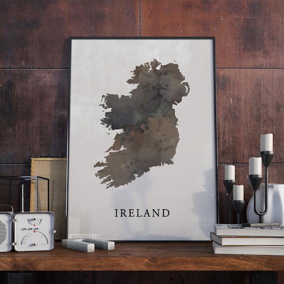 Ireland Vintage Style Map Print Ireland Map Poster Gift | Etsy