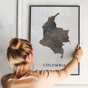 Colombia Vintage Style Map Print, Colombia Map Poster, Gift, Colombia ...