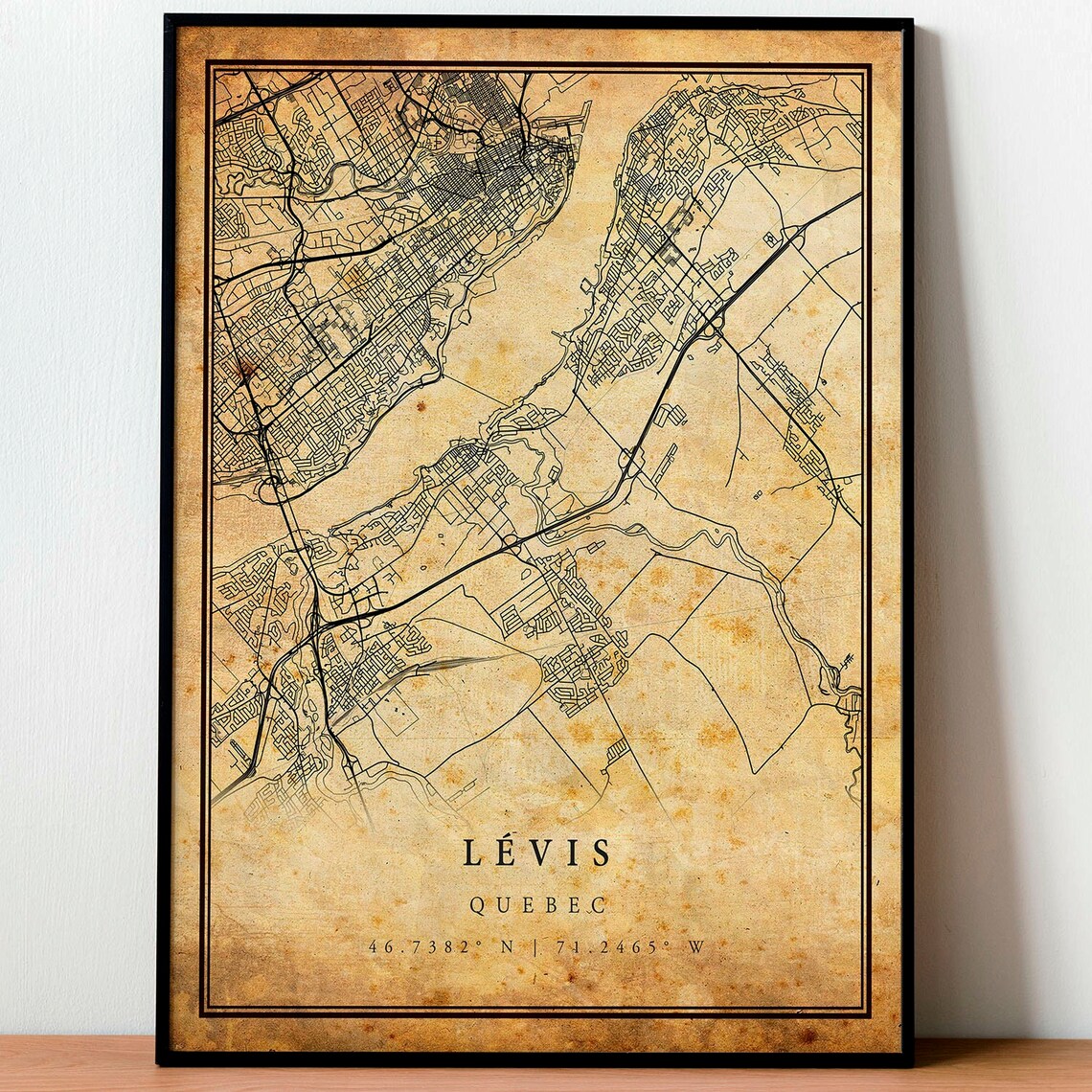 Lévis Vintage Map Poster Wall Art City Artwork Print - Etsy