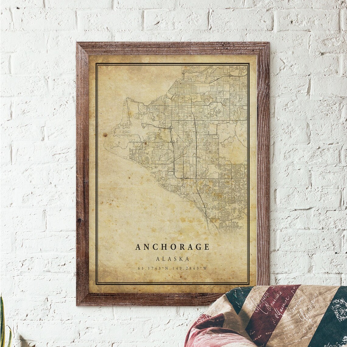 Anchorage Vintage Map Poster Wall Art City Artwork Print - Etsy