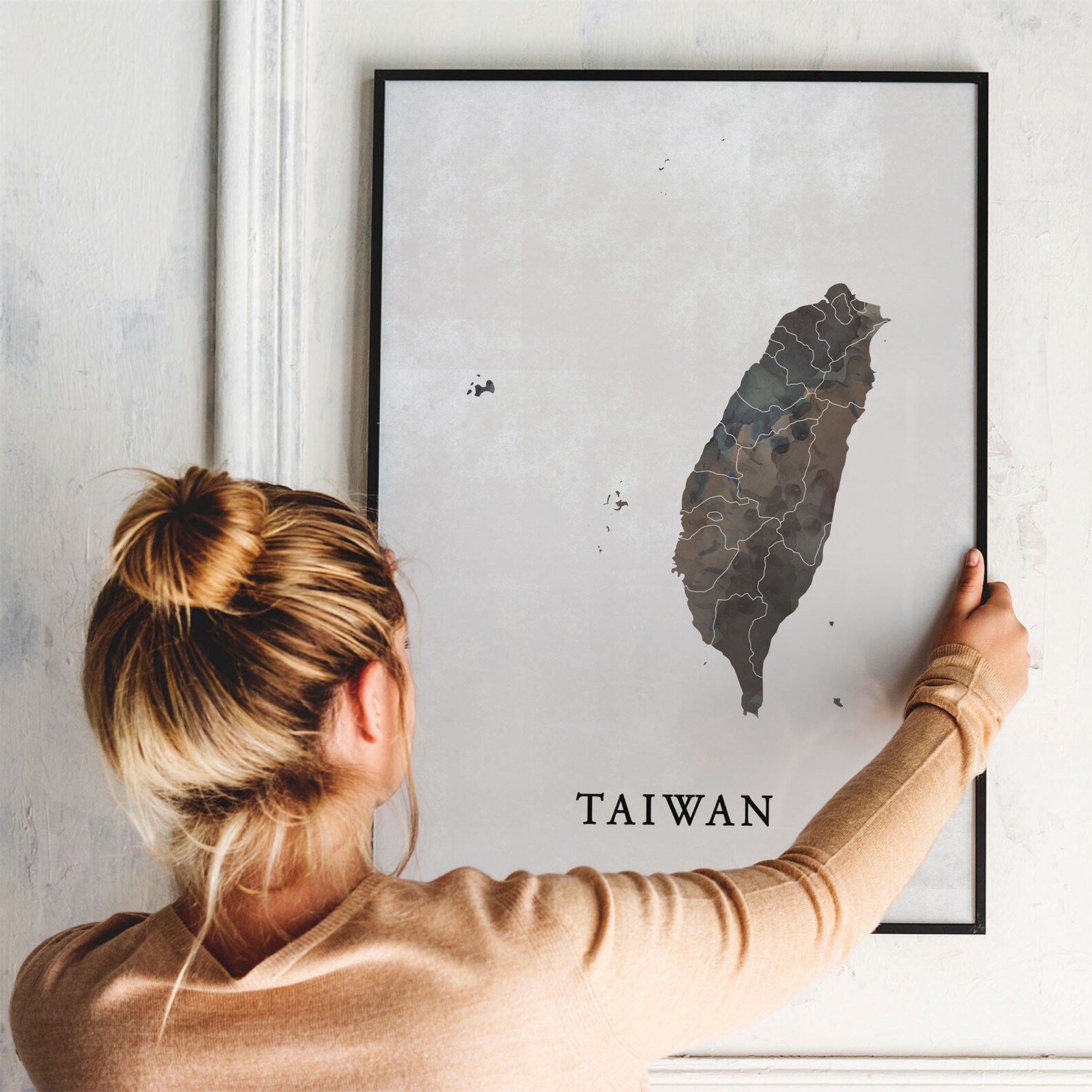 Taiwan Vintage Style Map Print Taiwan Map Poster Gift - Etsy