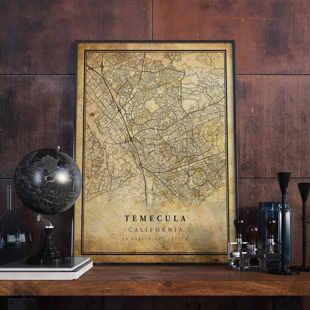 Temecula Map Print: Vintage Style City Art - Etsy