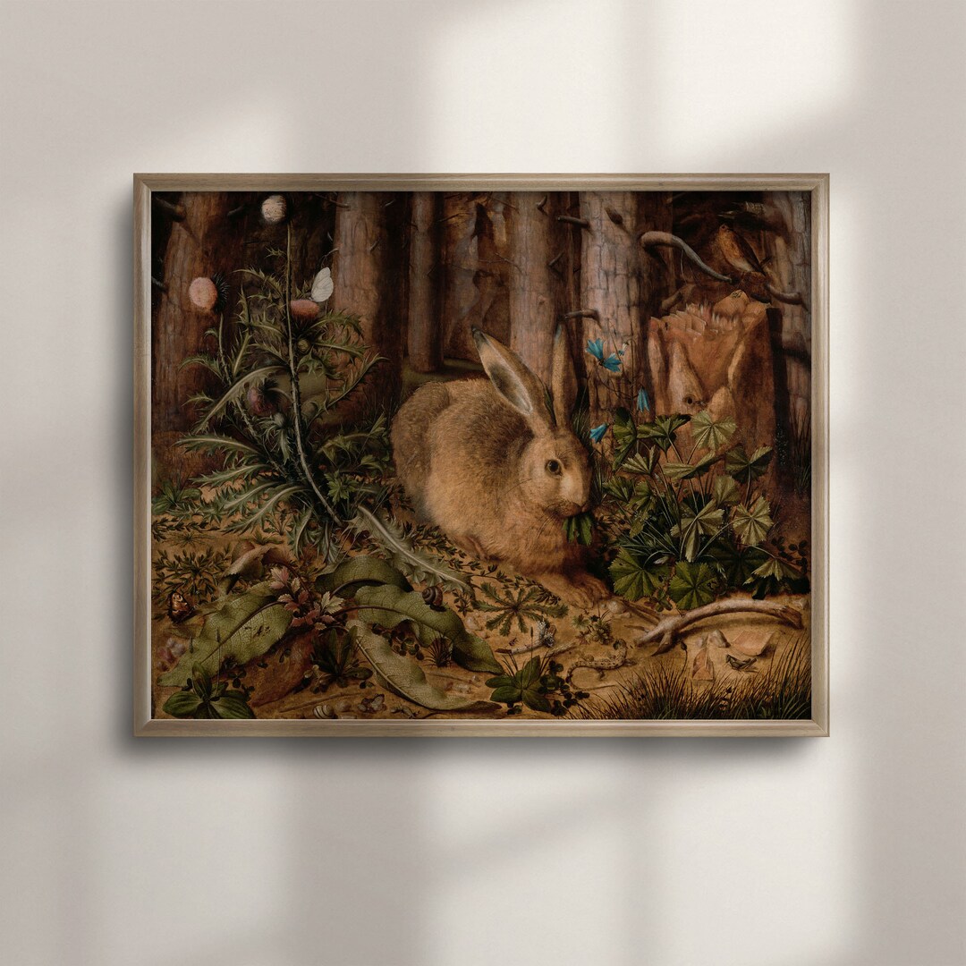 Antique Rabbit Painting Art Print: Vintage Woodland Decor - Etsy
