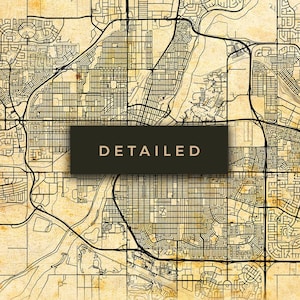 Saskatoon Vintage Map Poster Wall Art | City Artwork Print | Antique ...