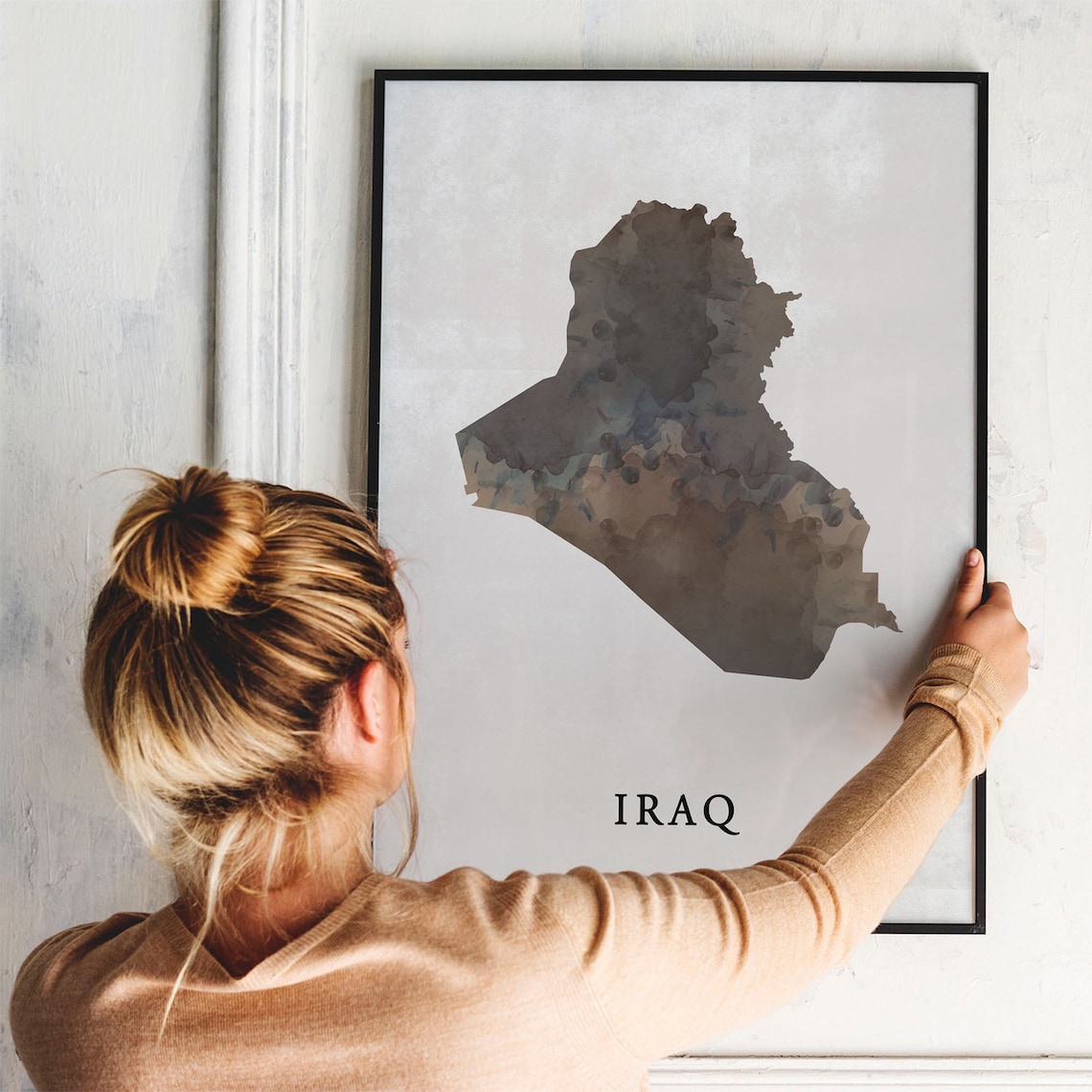 Iraq Vintage Style Map Print Iraq Map Poster Gift Iraq Wall - Etsy