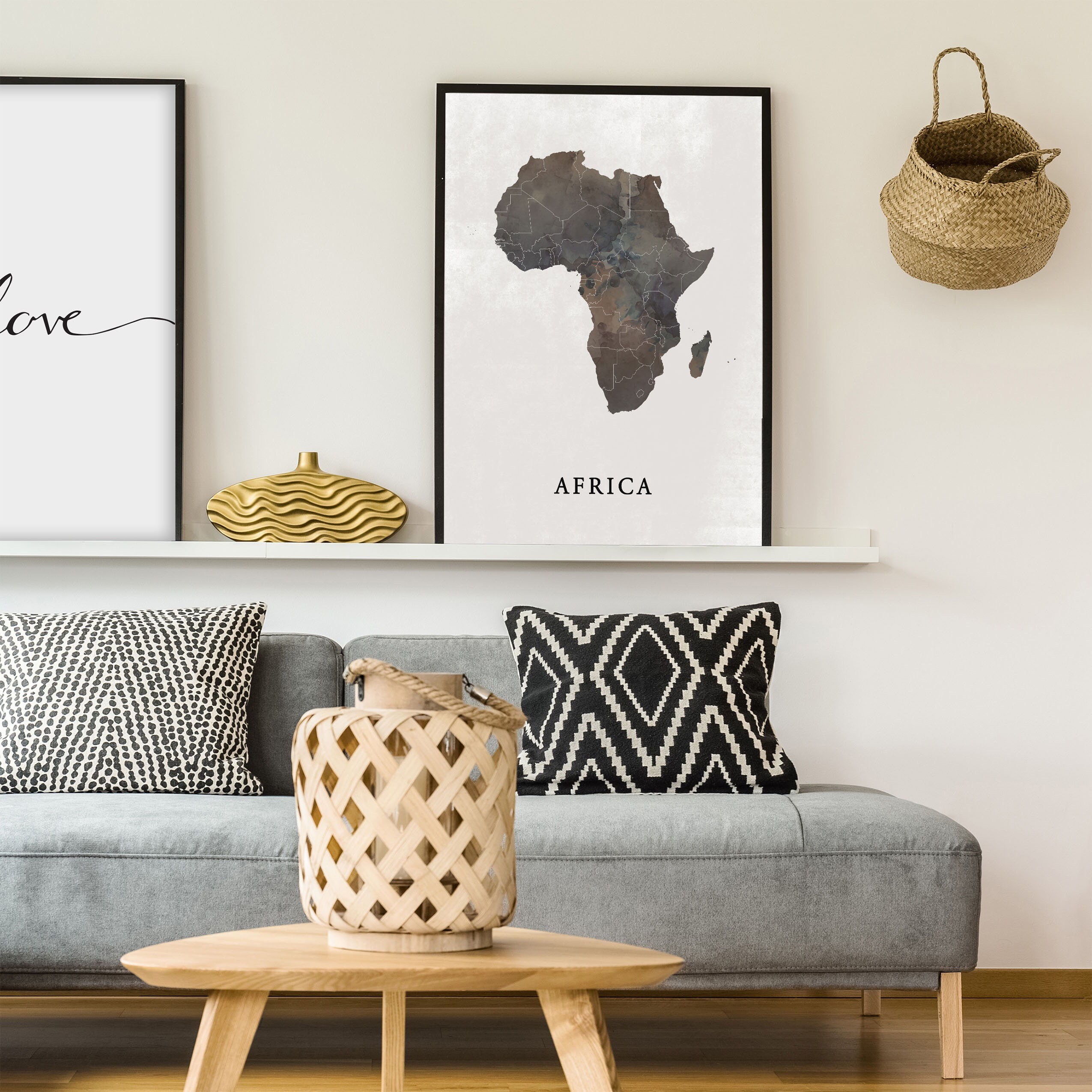 Vintage Style Africa Map Print: Country Wall Art Decor - Etsy