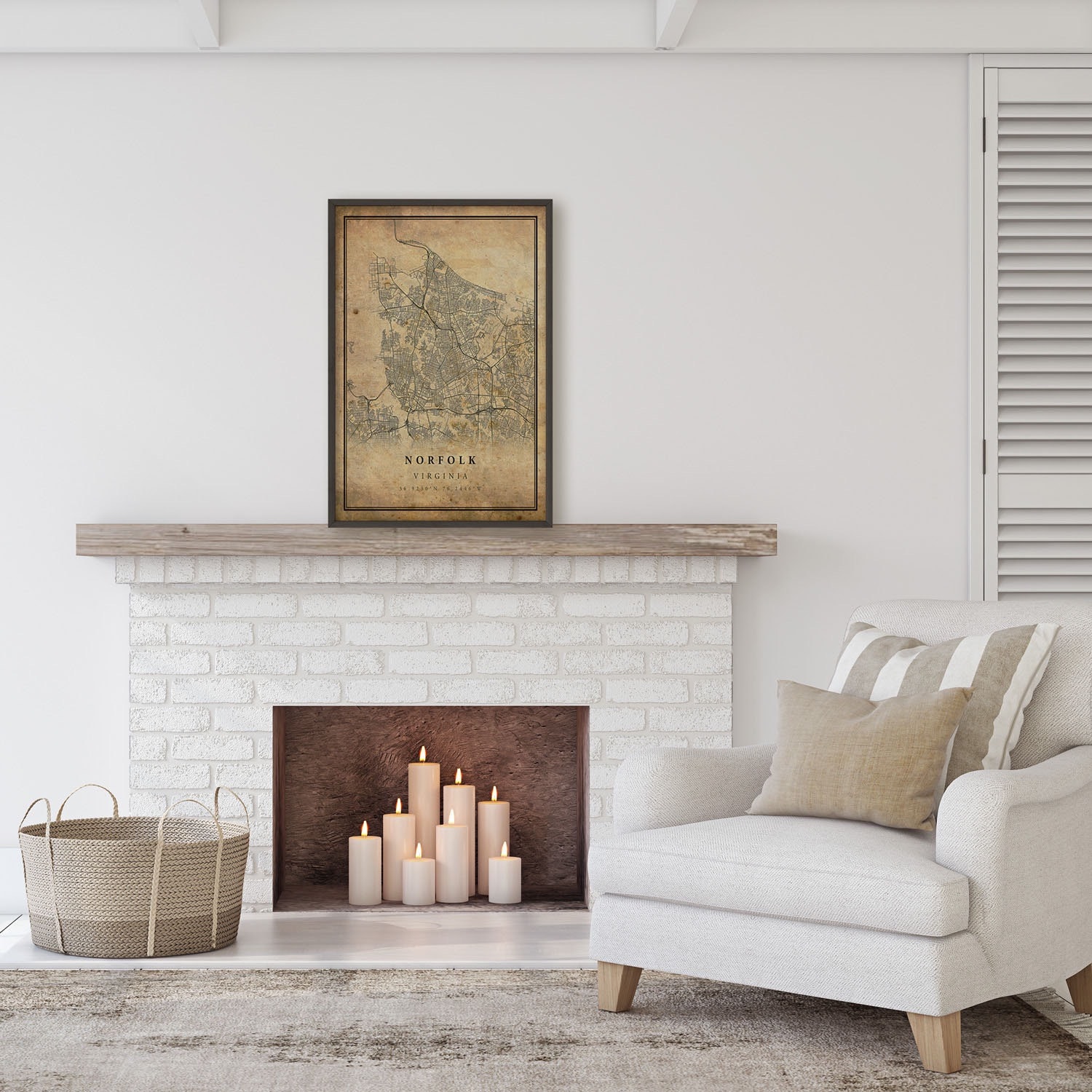 Norfolk Vintage Map Poster Wall Art City Artwork Print - Etsy