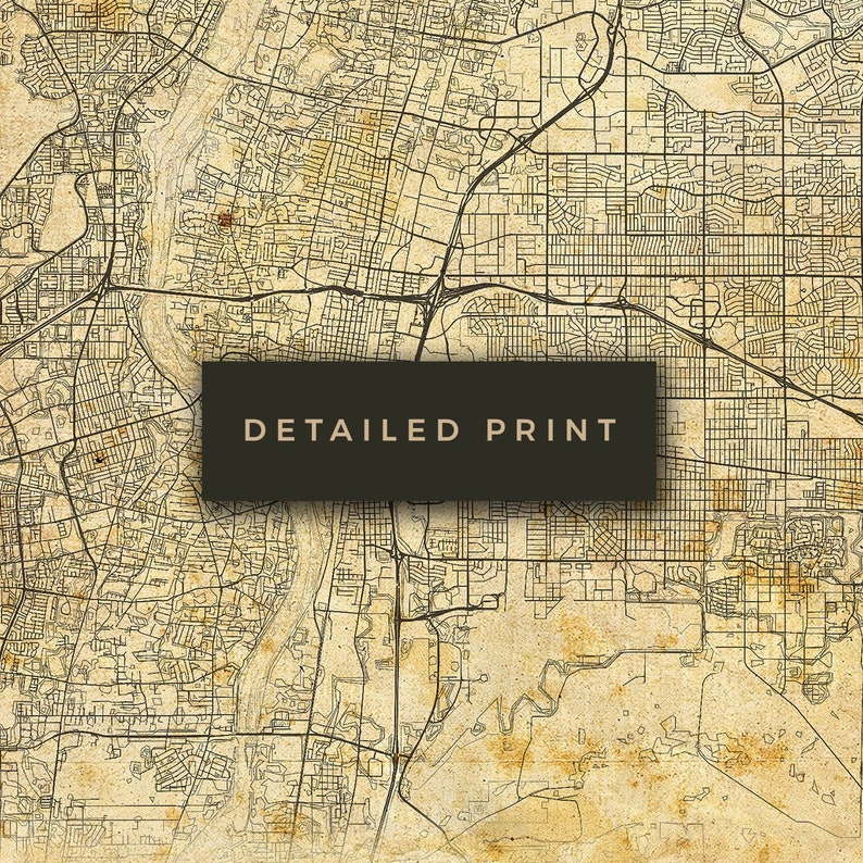 Albuquerque Vintage Map Poster Wall Art City Artwork Print - Etsy