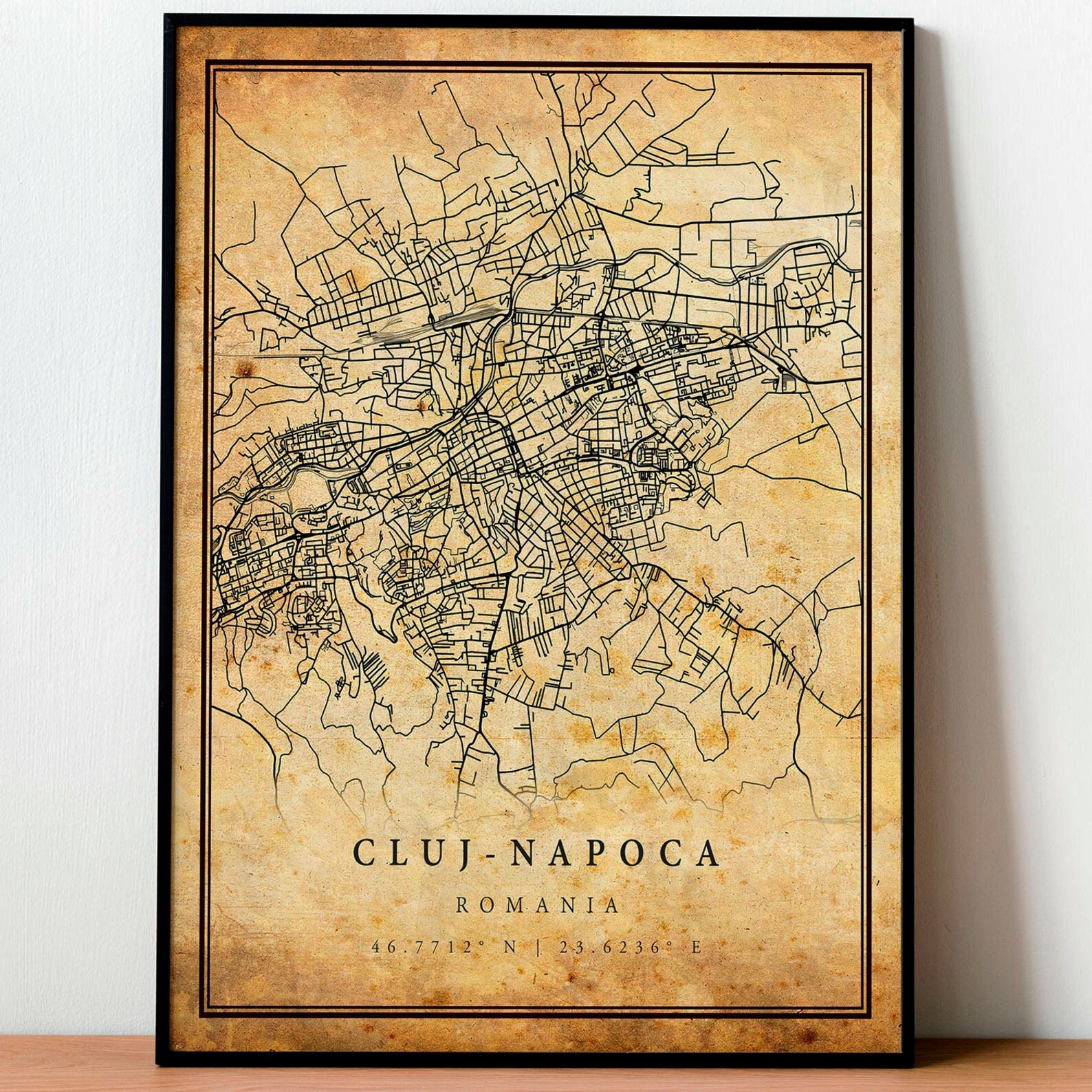 Cluj-Napoca Vintage Map Poster Wall Art City Artwork Print | Etsy