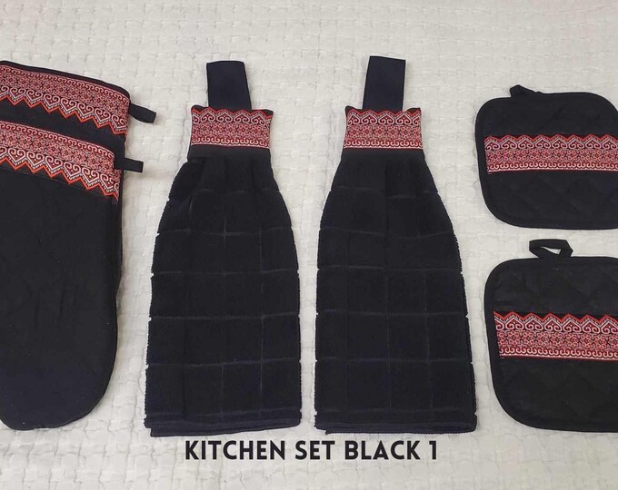 Hmong Embroidered Kitchen Apparel Sets - Etsy
