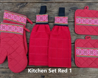 Hmong Embroidered Kitchen Apparel Bundle | Etsy